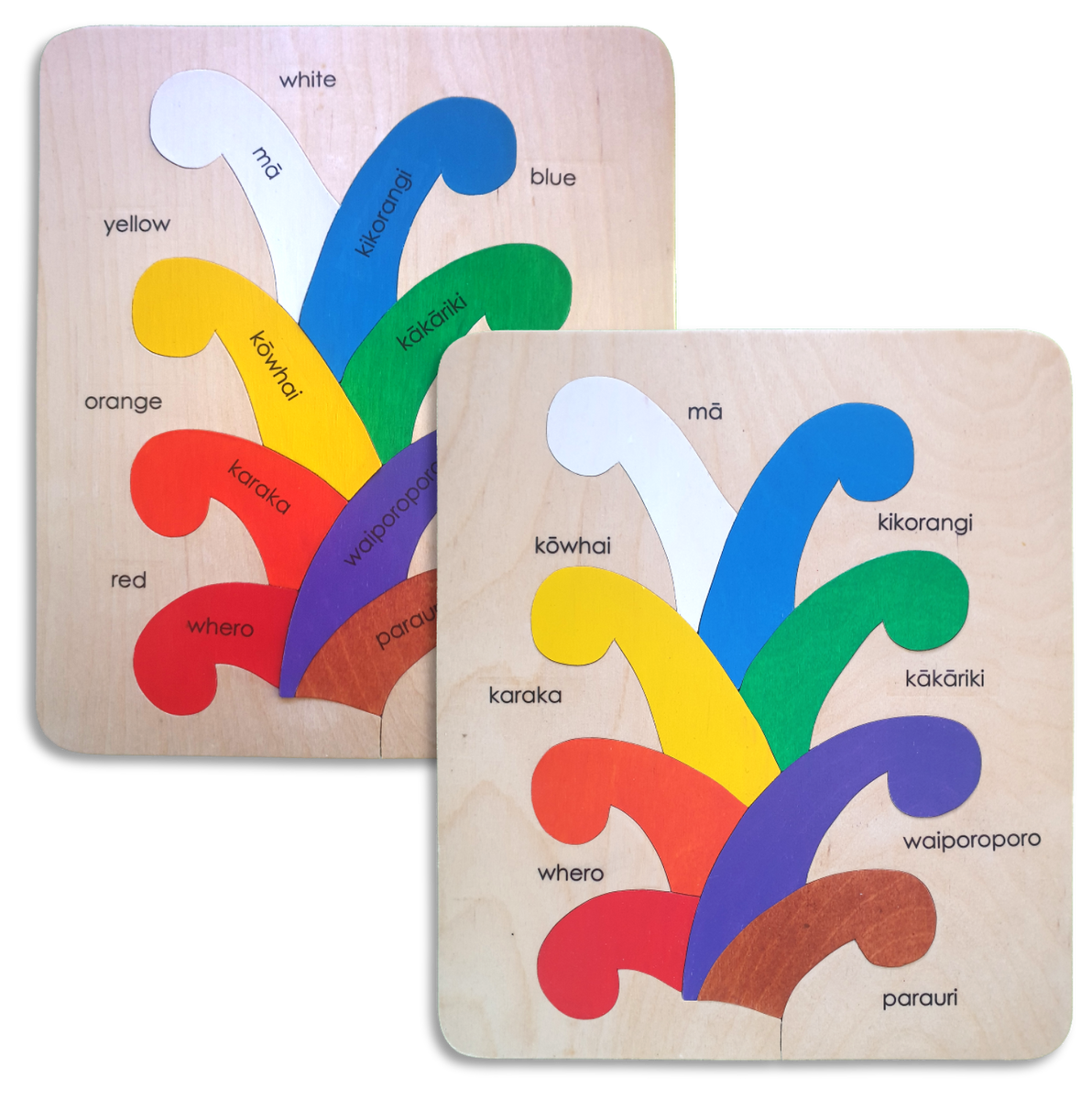 Wooden Te Reo Maori Puzzles – Kiwi Made Toys