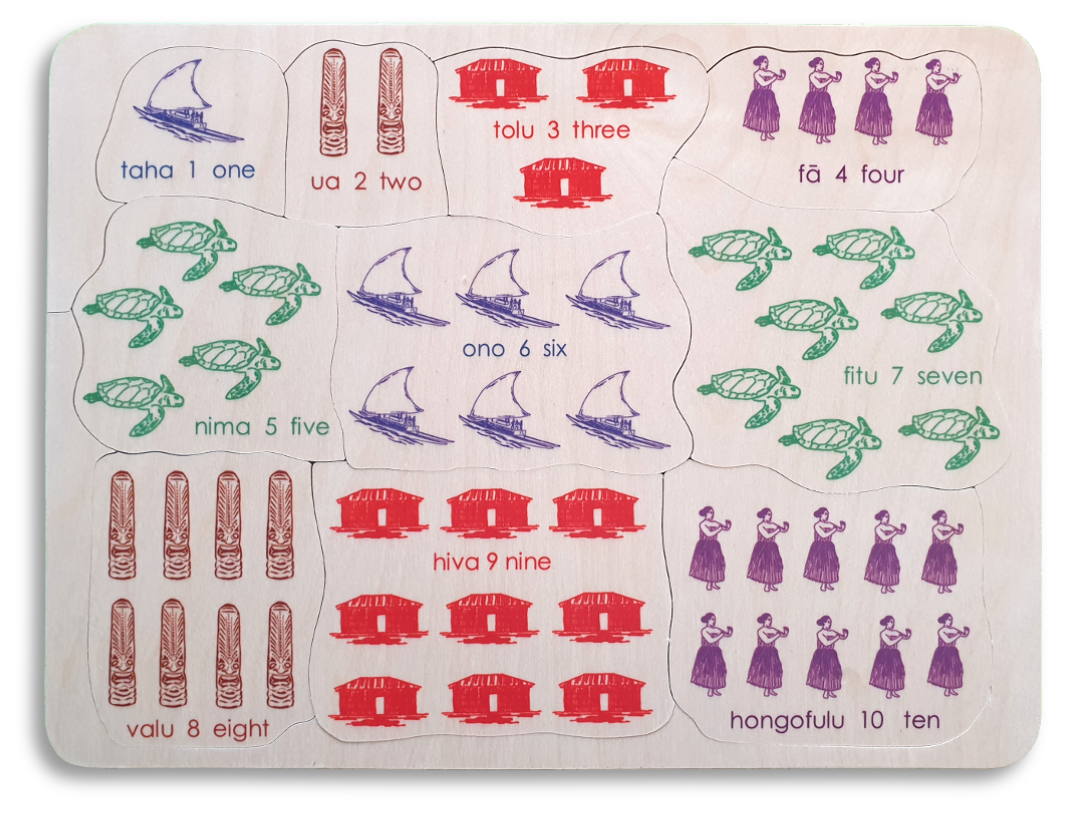 Wooden Tongan Language Puzzles – Kiwi Made Toys