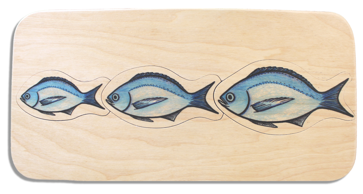 Wooden Three Maomao Fish Seriation Puzzle – Kiwi Made Toys