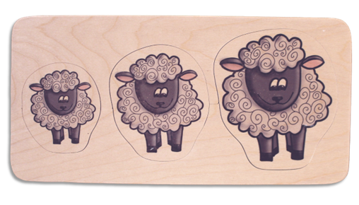 Wooden Three Sheep Seriation Puzzle – Kiwi Made Toys