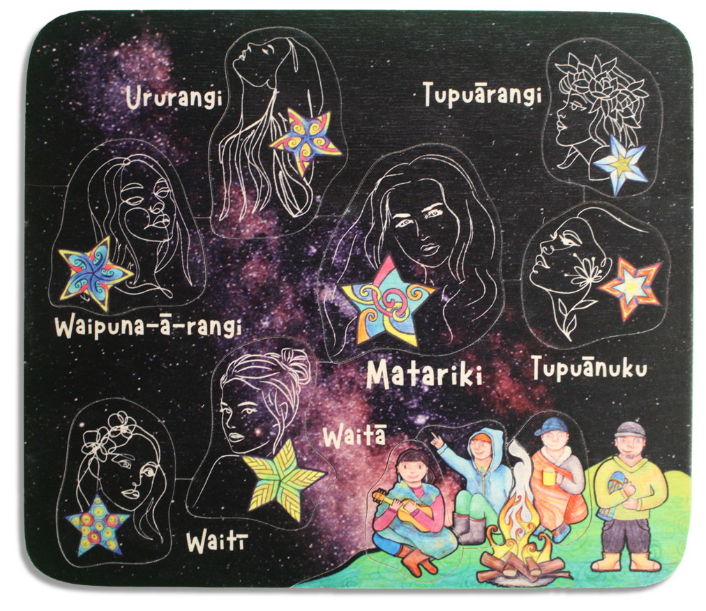Wooden Nine Stars of Matariki Puzzle – Kiwi Made Toys