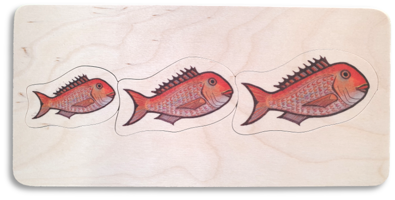 Wooden Three Snapper Seriation Puzzle – Kiwi Made Toys