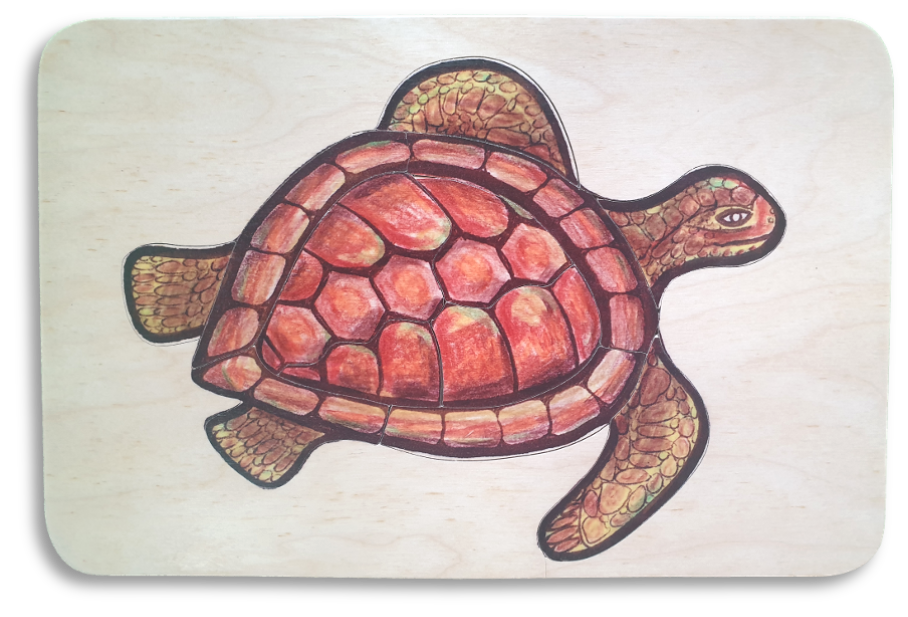 Wooden Sea Turtle Puzzle – Kiwi Made Toys