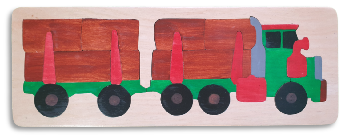 Wooden Logging Truck Puzzle – Kiwi Made Toys